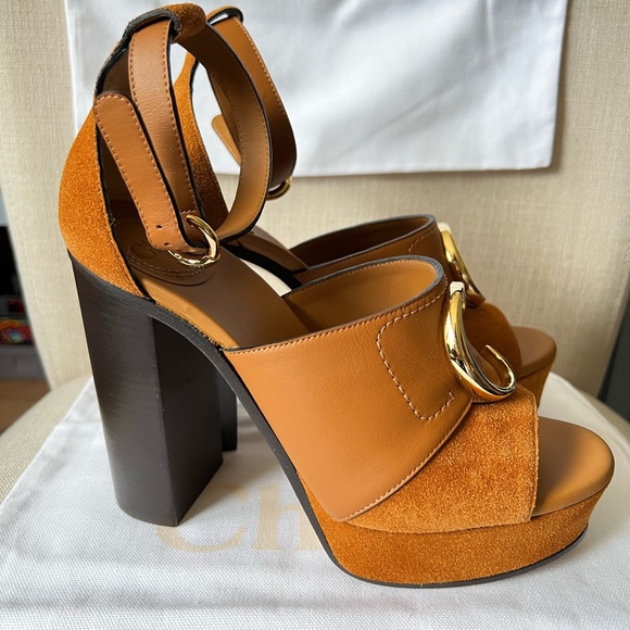 Chloe | Shoes | Chloe C Logo Chunky Platform Heels | Poshmark